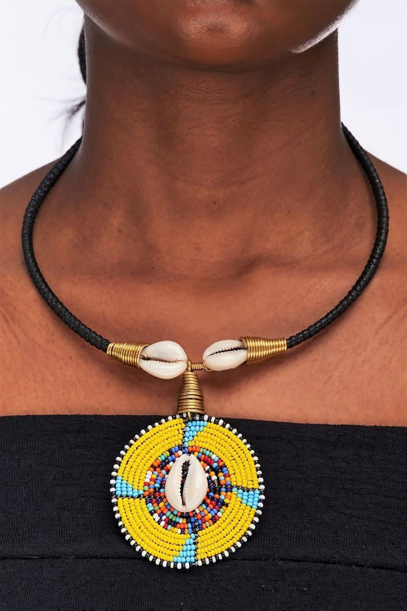 African Tribal Cowrie Shell and Bead Necklace– Nawaatu